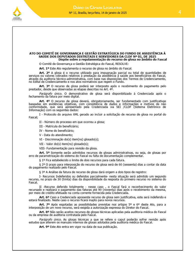 Regulamentação do Recurso de Glosa no Fascal | PDF