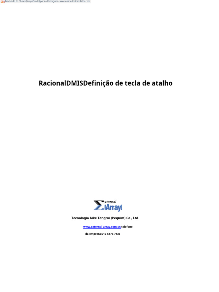 RationalDMIS Atalhos - ZH-CN - PT | PDF | Janela (informática) | Botão Ctrl