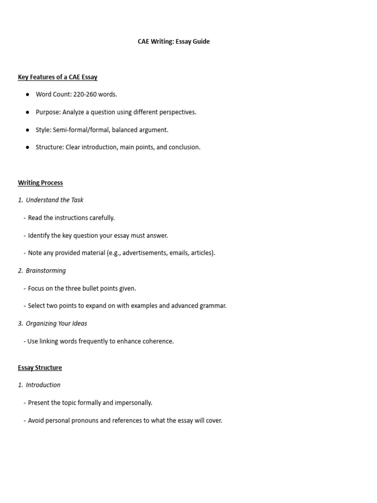 CAE Essay Writing Guide | PDF | Essays | Human Communication