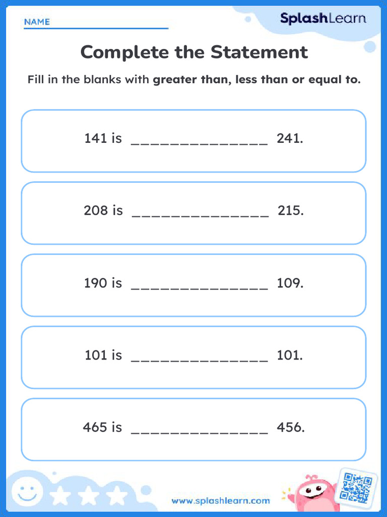 Compare 3-Digit Numbers With Words - Worksheet | PDF
