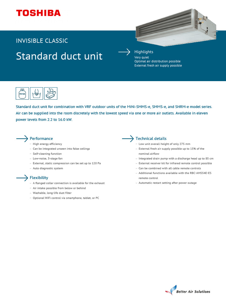 MMD-AP0096BHP1-E STD Duct Unit - 2,80 KW - R410A - VRF | PDF | Duct ...