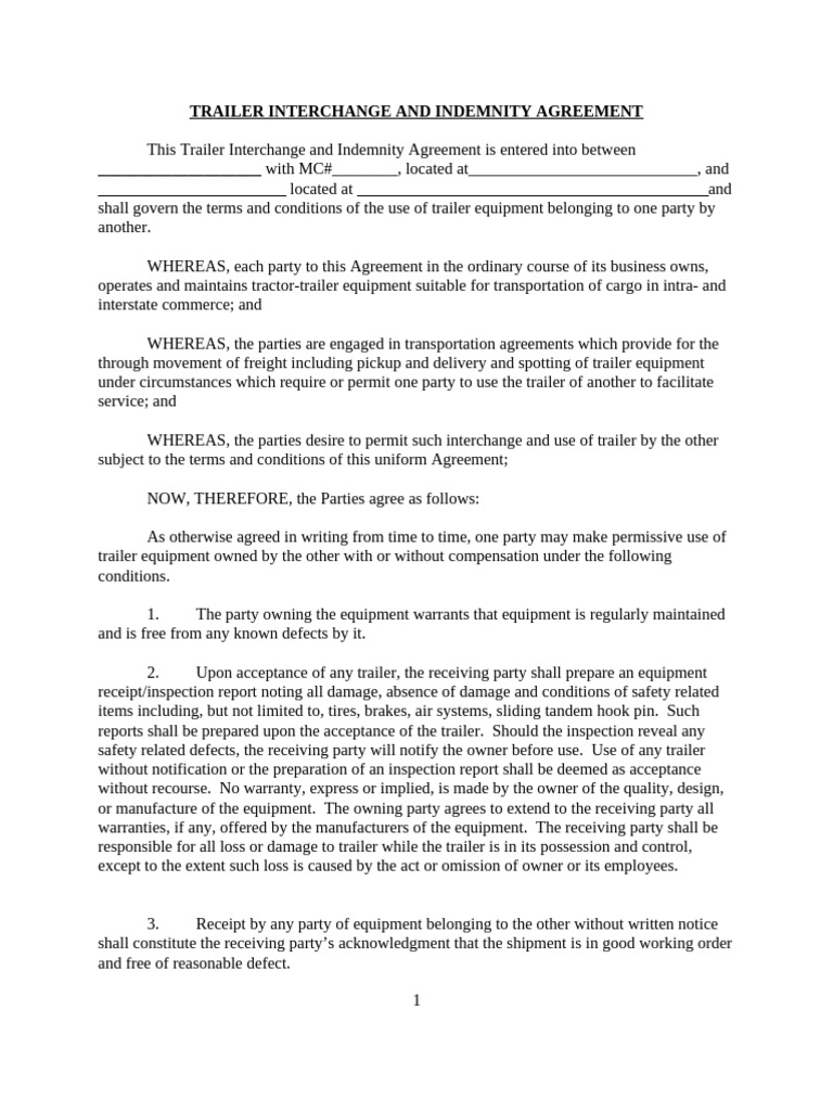 Trailer Interchange - USE THIS ONE | PDF | Liability Insurance | Insurance