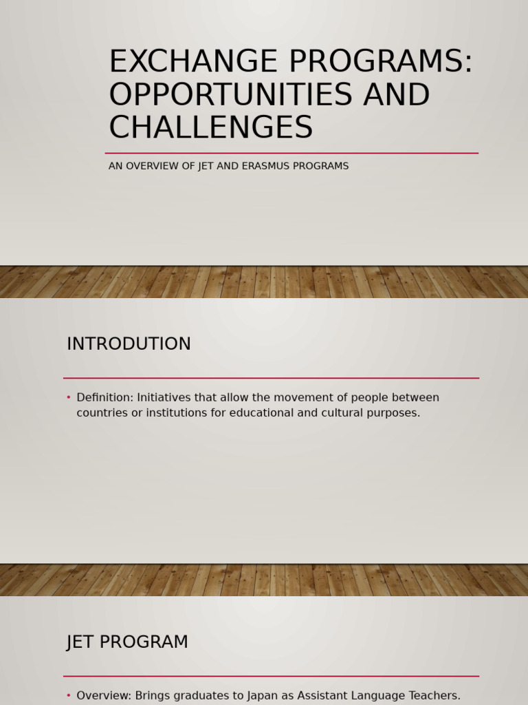Exchange Programs: JET vs. Erasmus | PDF
