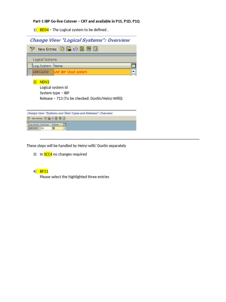 Basic Settings in S4 ECC for IBP-Add on Integration | PDF