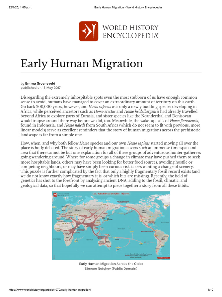 Early Human Migration Insights | PDF | Homo | Evolution Of Primates