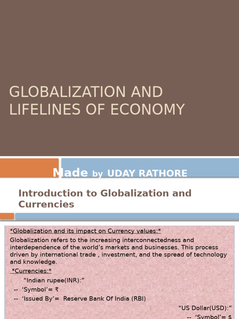 Globalization and Lifelines of Economy | PDF | Euro | Exchange Rate