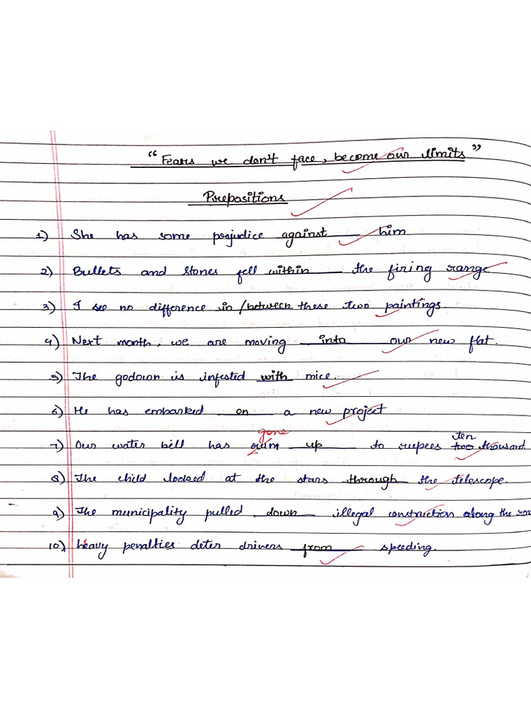 preposition and synthesis of sentences | PDF