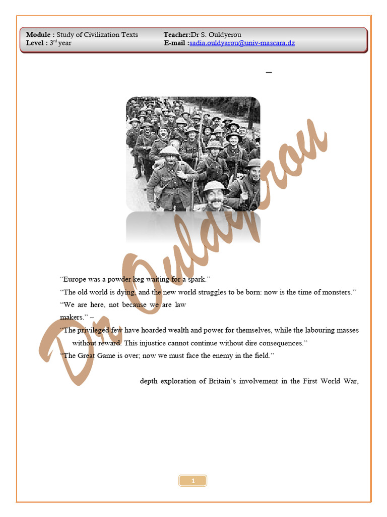 Britain in The First World War | PDF | Austria Hungary | World War I