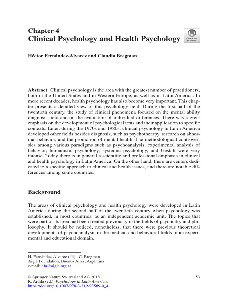 Clinical Psychology and Health Psycholog | PDF | Mental Disorder ...