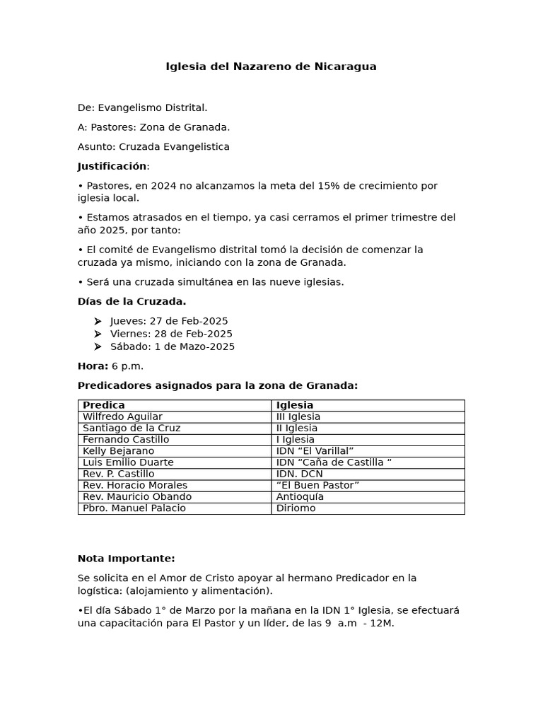 Cruzada Evangelistica 2025 | PDF