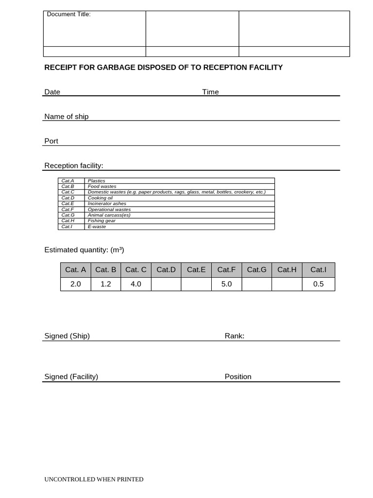 Waste Manifest | PDF