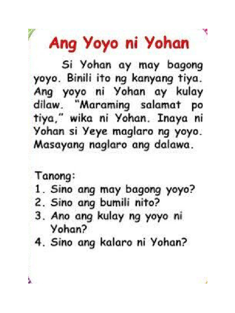 Tagalog Comprehension | PDF