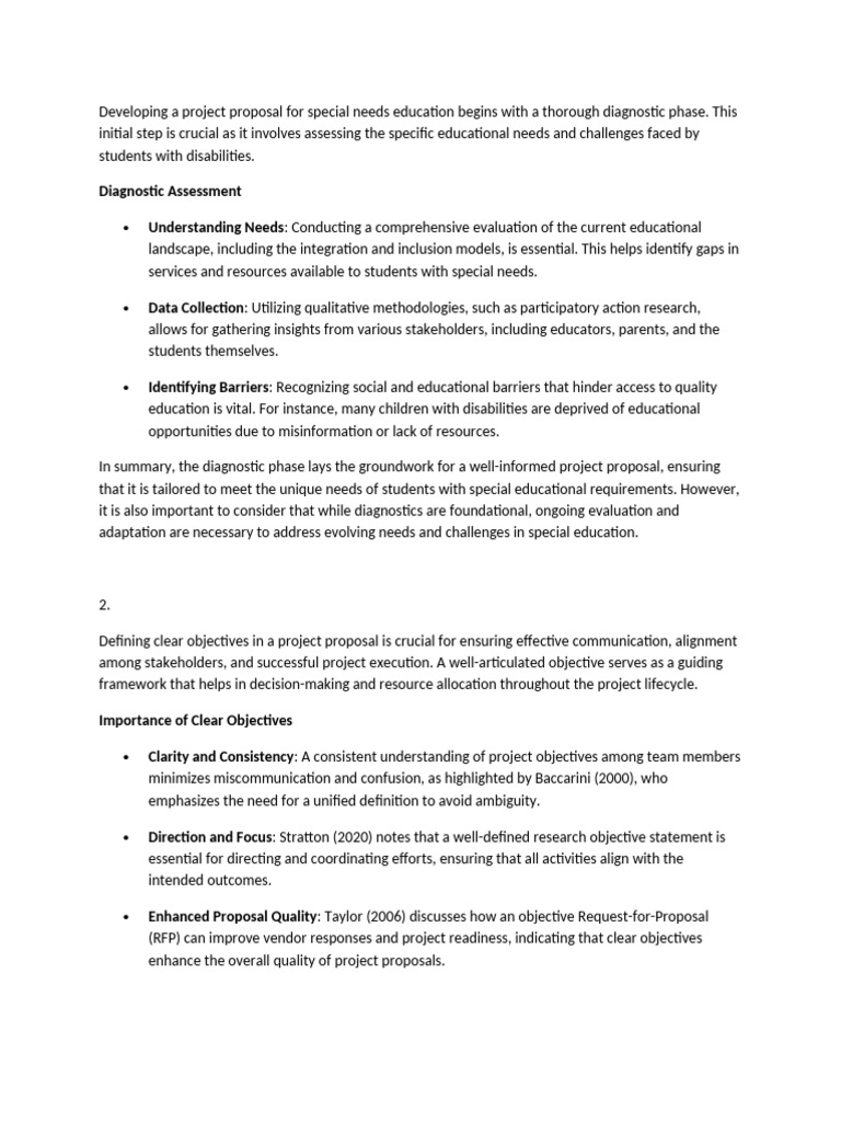 Special Needs Education Project Proposal Guide | PDF | Special ...