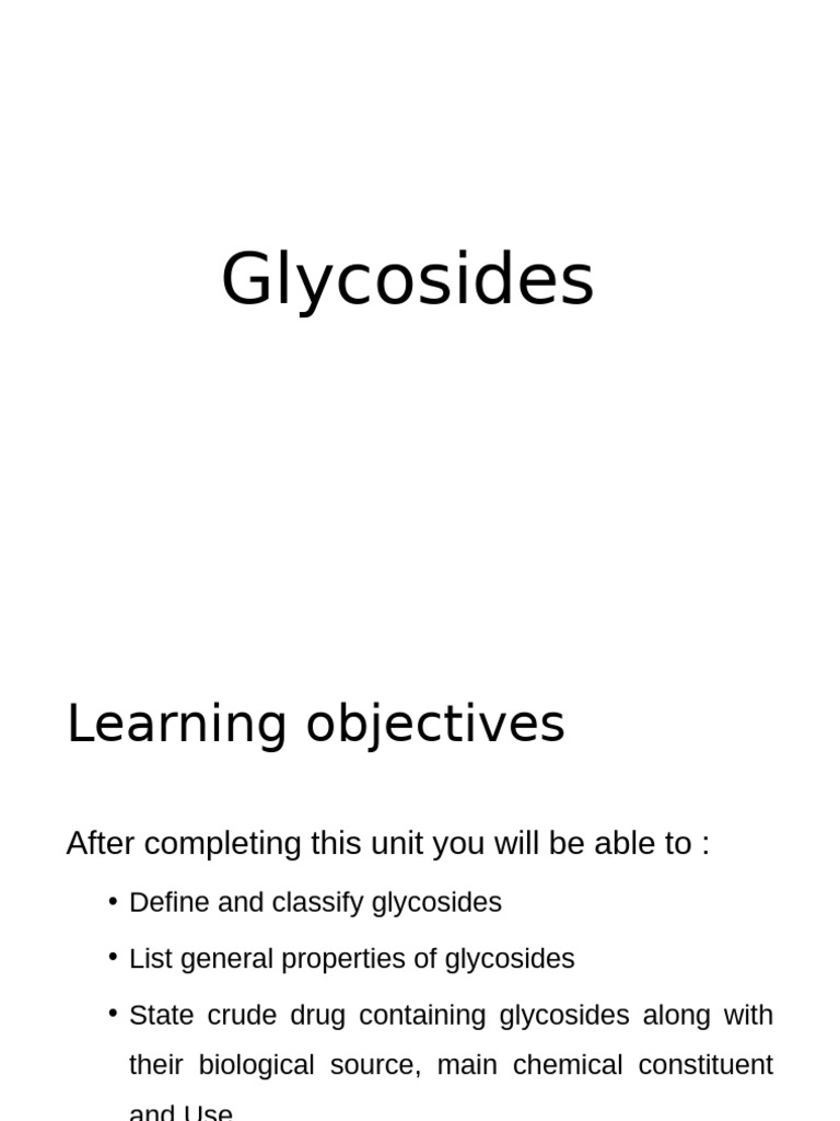 Glycosides. | PDF
