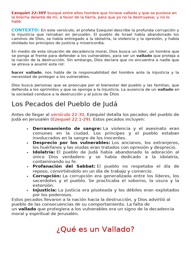Llamado a la Acción: Ser un Vallado | PDF | Intercesión | Oración