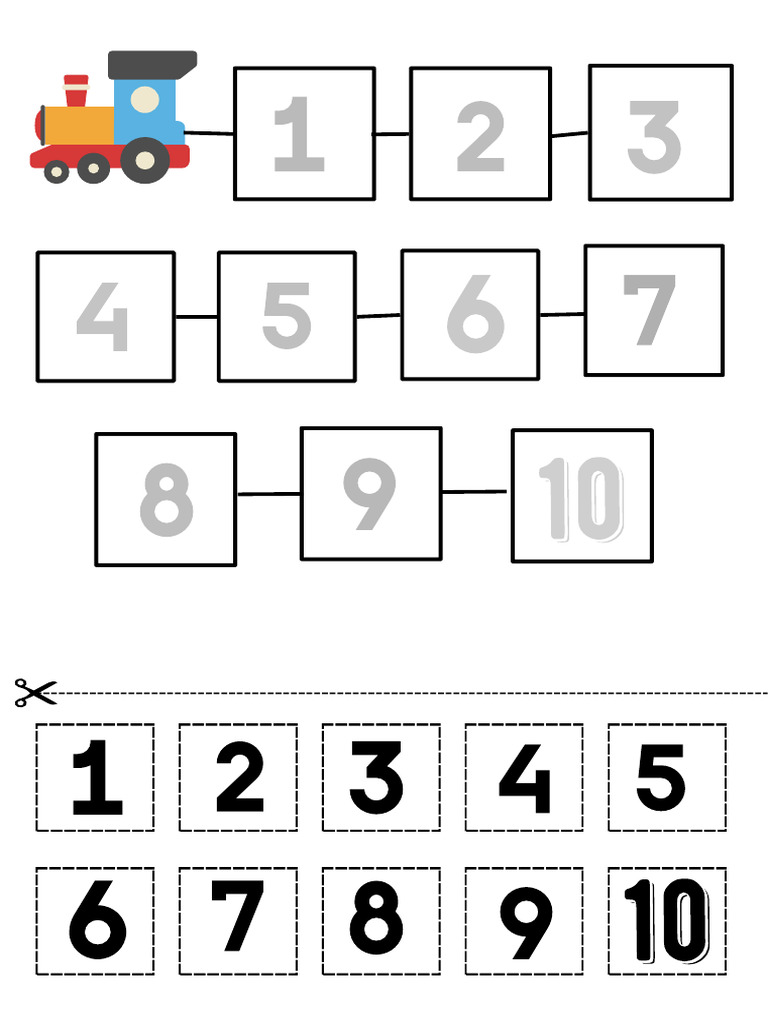 Menempel Gambar Sesuai Angka Lembar Kerja Hijau Kuning Ilustrasi | PDF