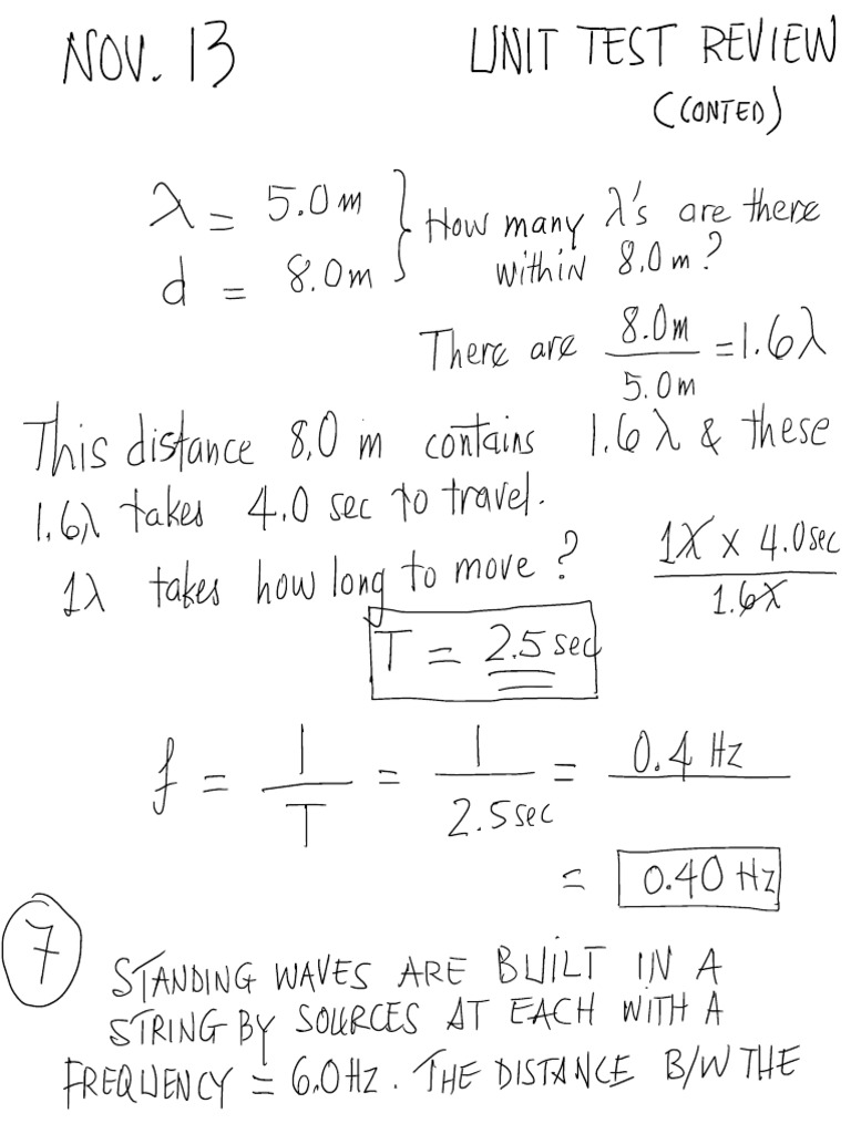 Waves and Sound Unit Test Review Nov.13 - 14 | PDF