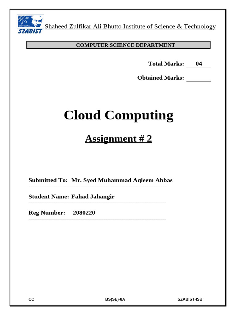 2080220 Assignments 2 | PDF | Cloud Computing | Software As A Service
