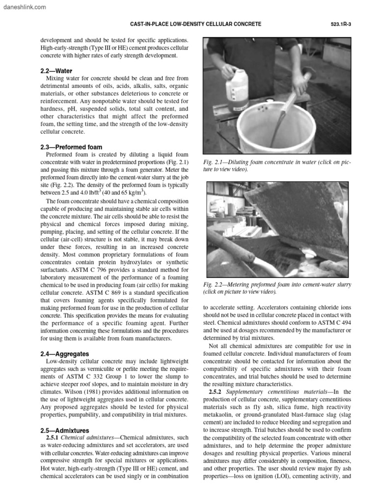 523.1r 06 Guide For Cast in Place Low Density Cellular Concrete 3 13 ...