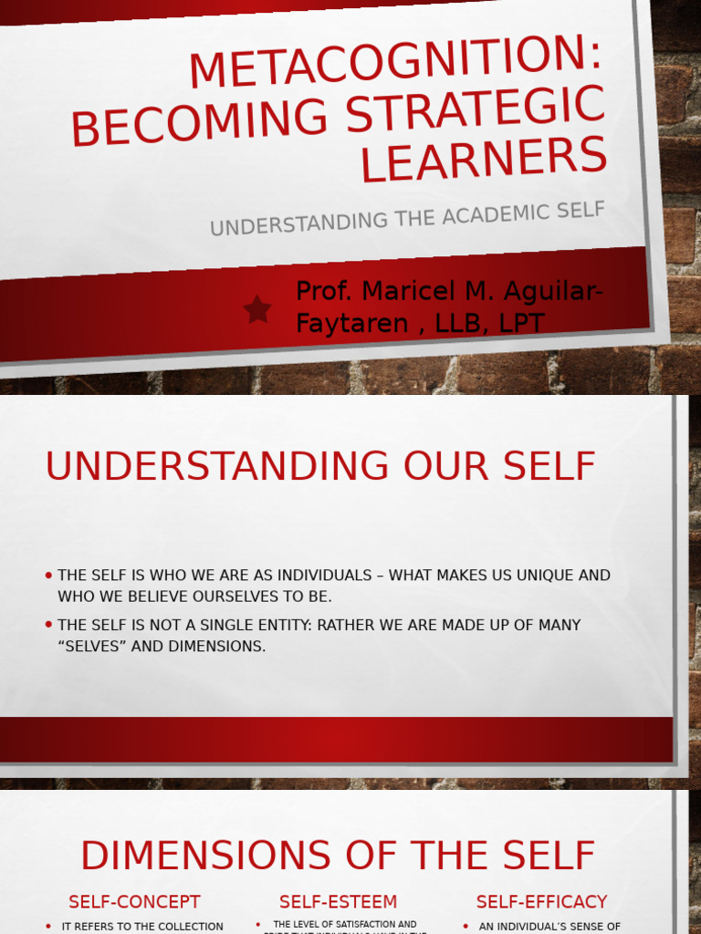Metacognition and Study Strategies | PDF | Self Concept | Metacognition