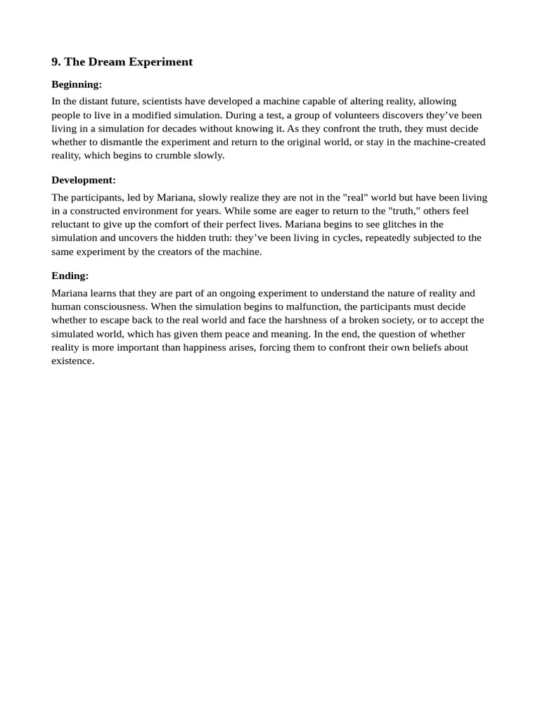 the dream experiment | PDF