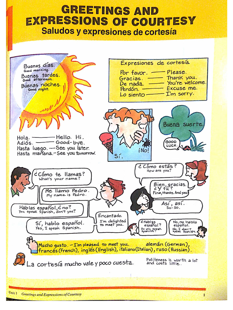 Saludos y Expresiones de Cortesía | PDF