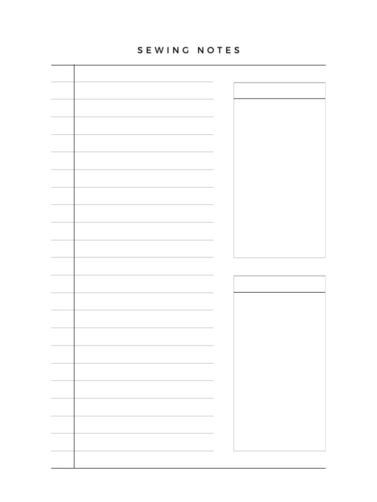 White Simple Notes Page Planner | PDF