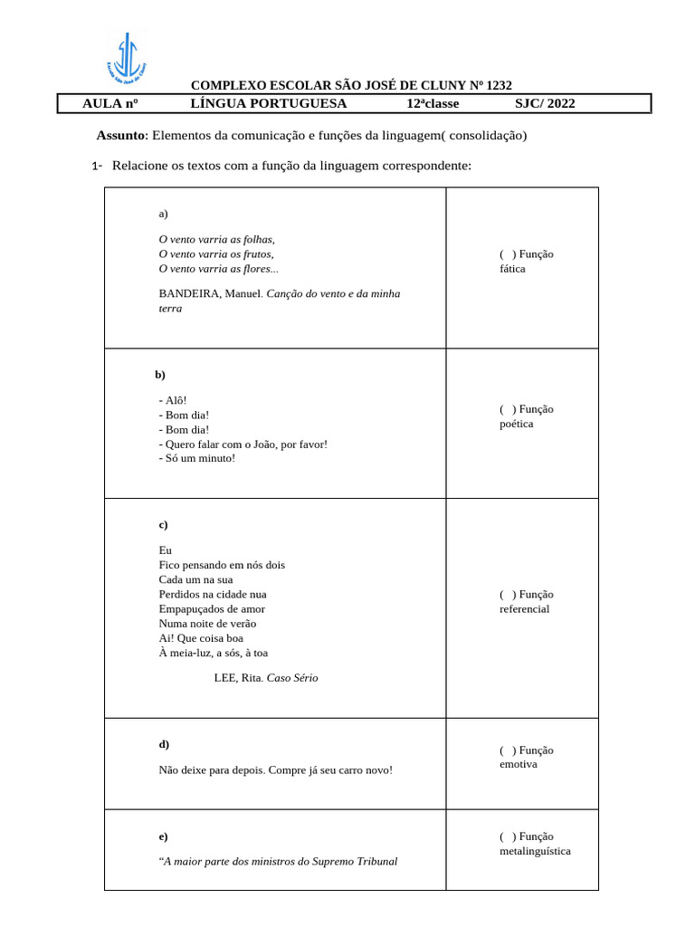 Funções da Linguagem em Textos Literários | PDF