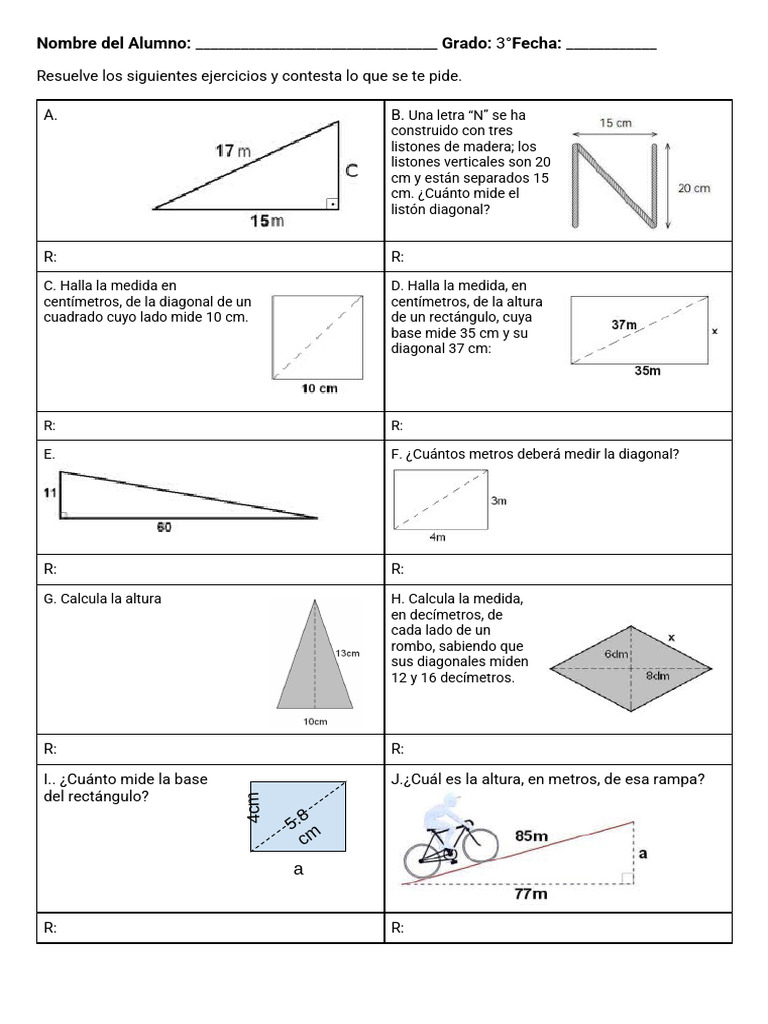 Problemas de Geometría para 3er Grado | PDF