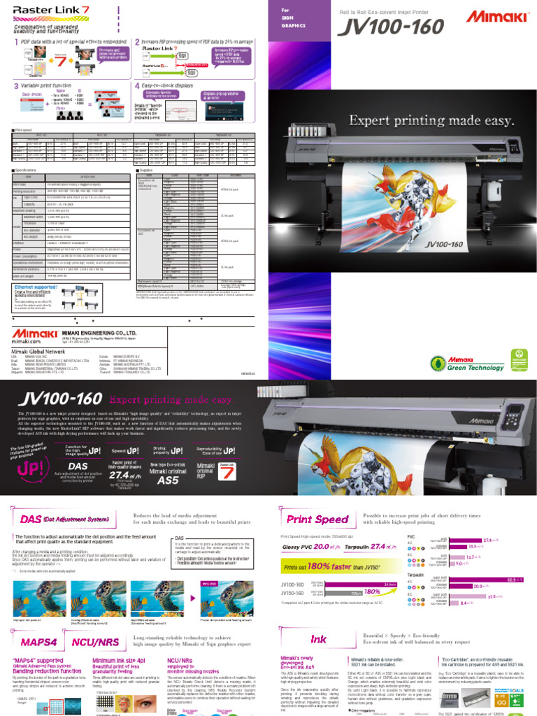 Eco-Solvent Inkjet Printer Specifications | PDF | Printer (Computing) | Computer Graphics