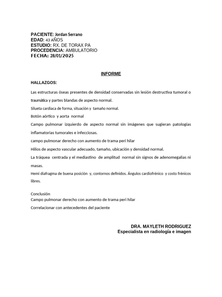 Jordan Serrano TORAX | PDF