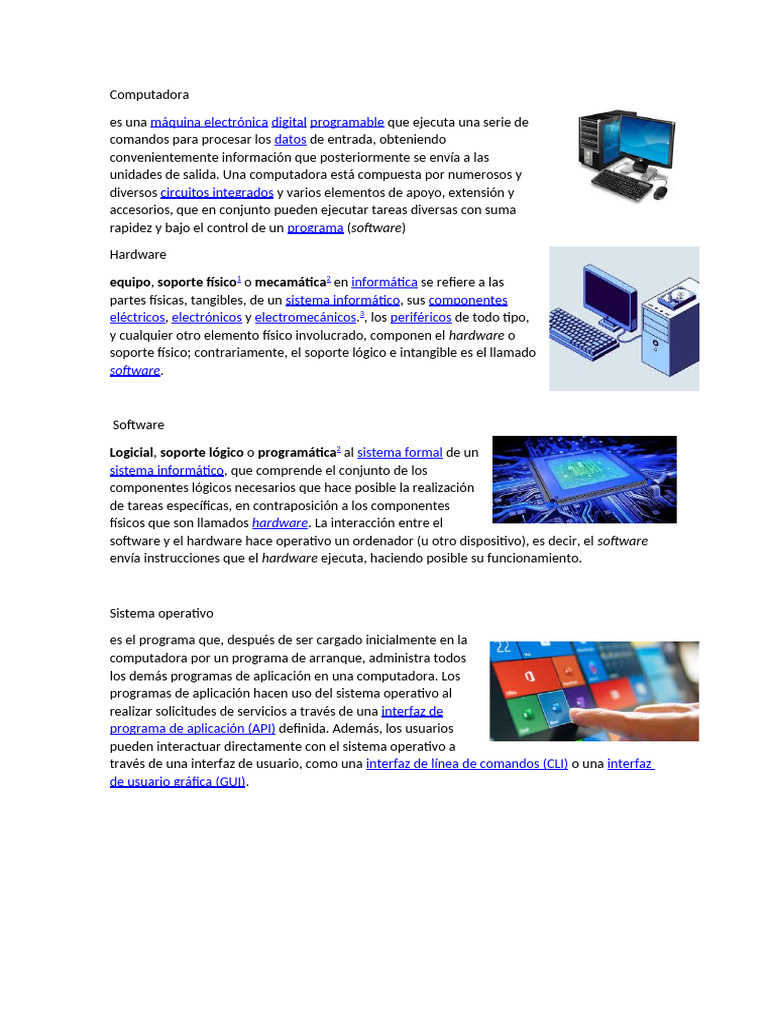 Computadora | PDF | Hardware de la computadora | Programa de computadora