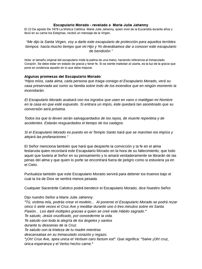 Escapulario Morado | PDF | Bendición | María, madre de Jesús
