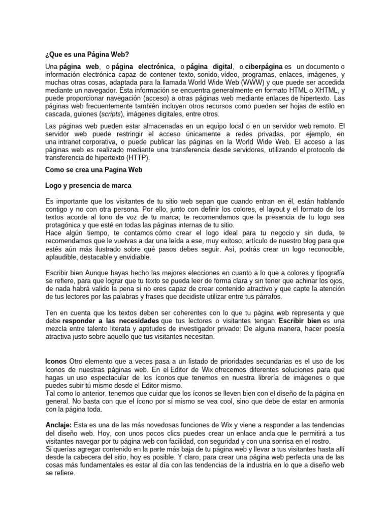 Pagina Web | PDF | Red mundial | Internet y web