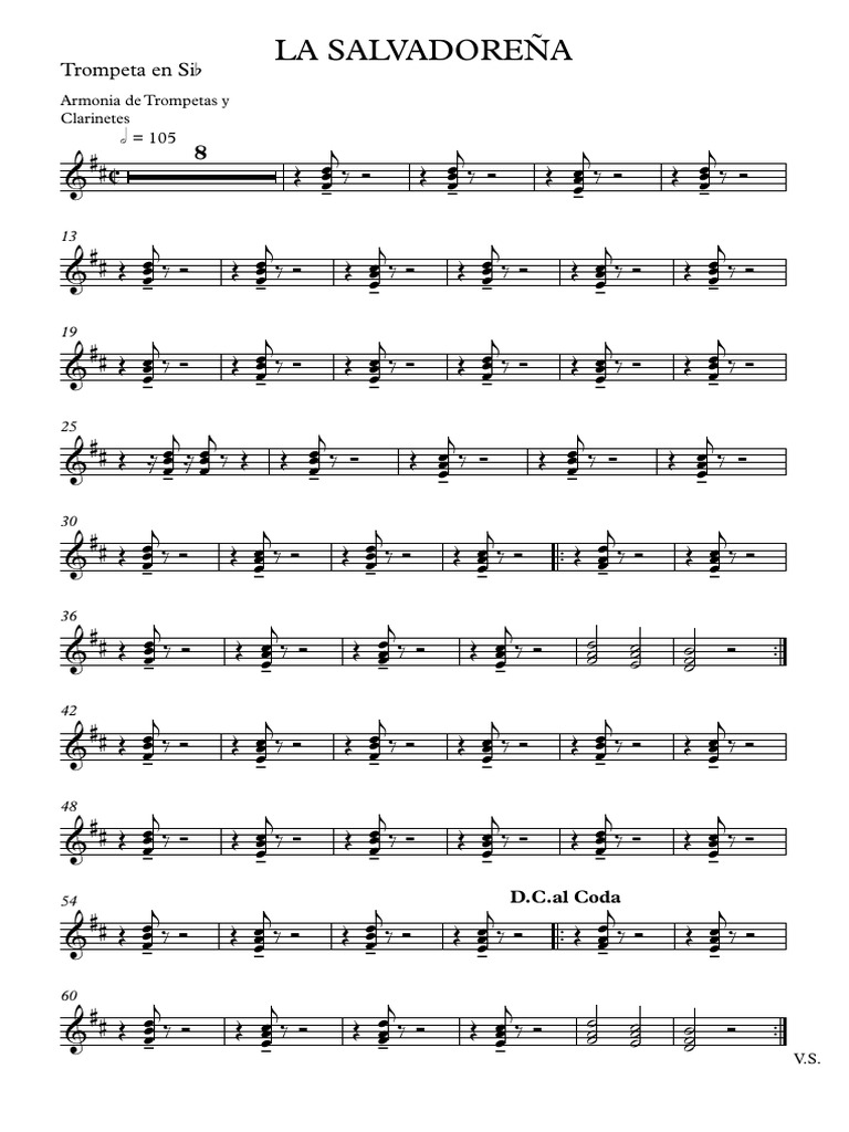 La Salvadoreña Armonia Trompetas | PDF