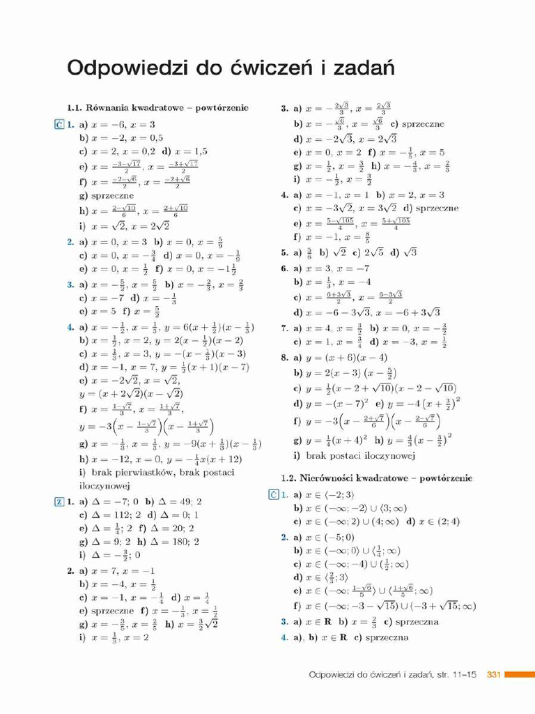 Odpowiedzi Matma 2 | PDF