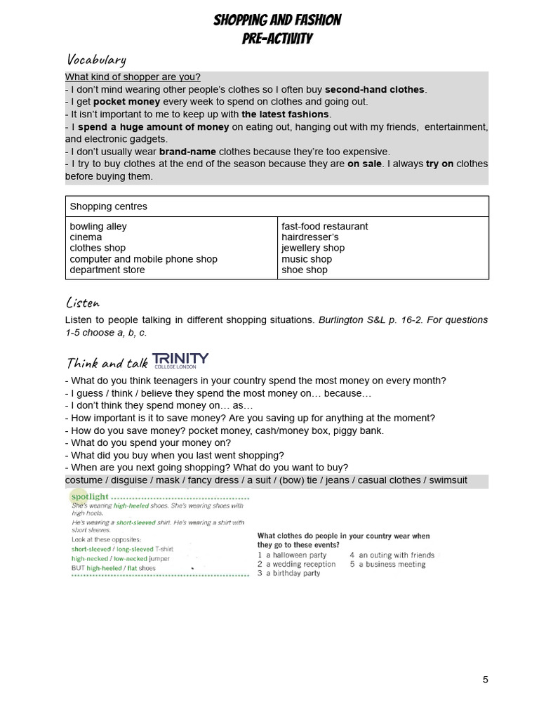 2223OnlyEnglish Dossier SHOPPING | PDF | Clothing | Fashion
