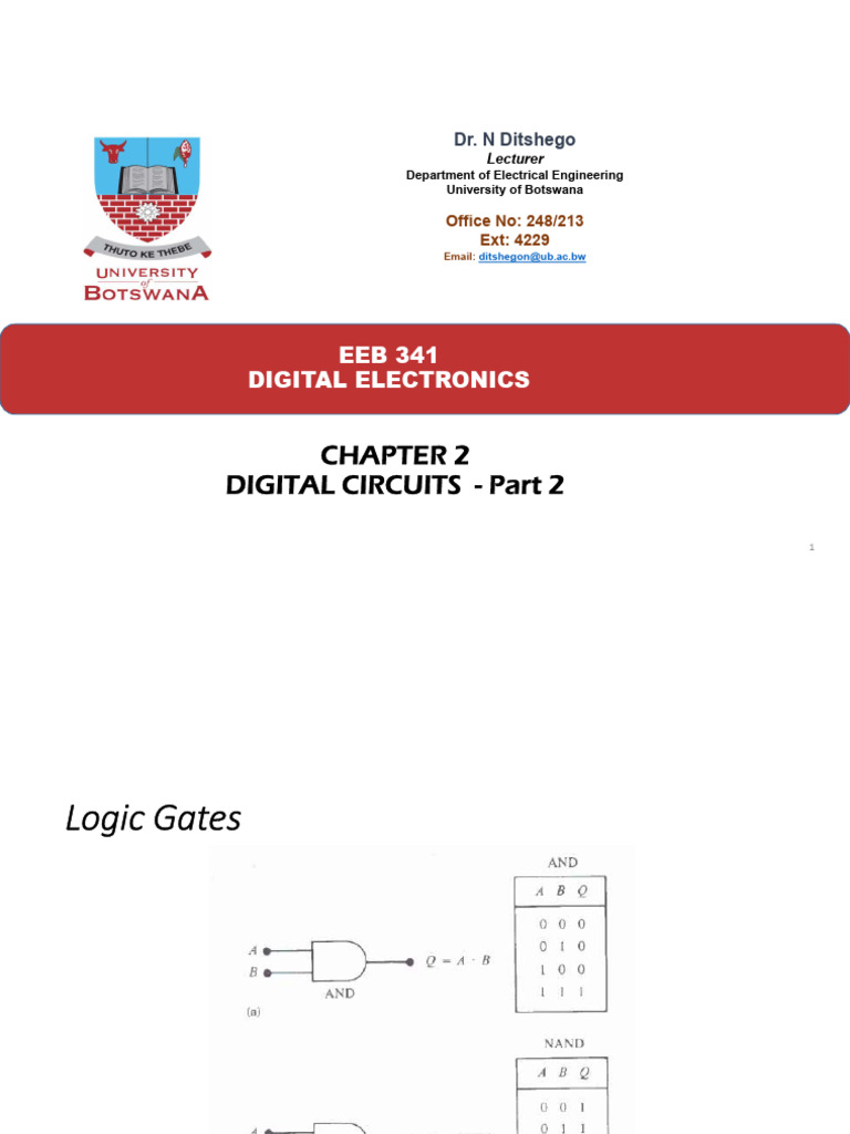 EEB341.Chapter02 DigitalCircuits PART2 | PDF | Logic Gate | Electronic Design
