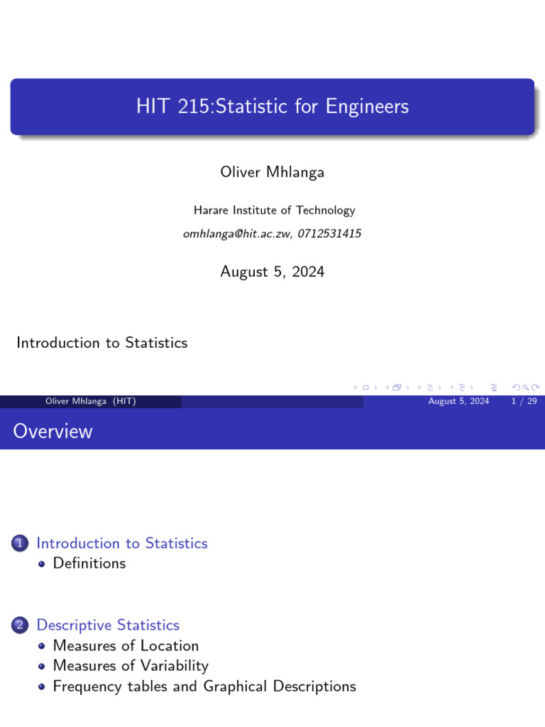 CH1 and CH2 Definitions and Descriptive Statistics | PDF | Statistics | Quartile