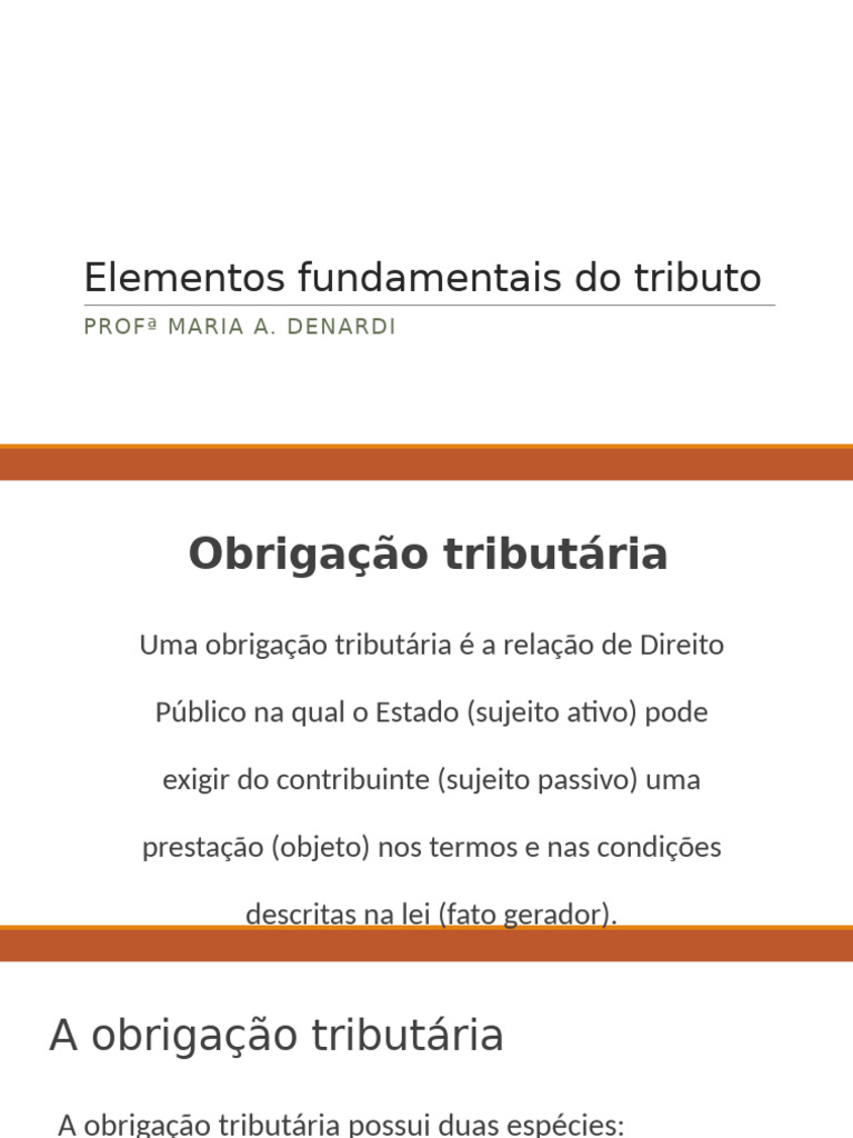 Elementos fundamentais do tributo | PDF