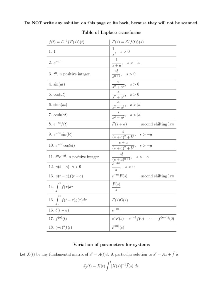 Laplace-transform-table-final | PDF | Mathematical Objects ...