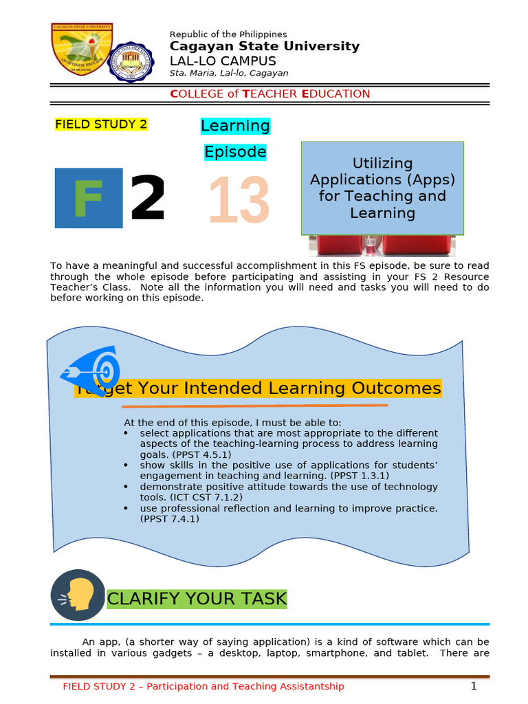 Field Study 2 Episode 13 | PDF | Teachers | Instructional Design