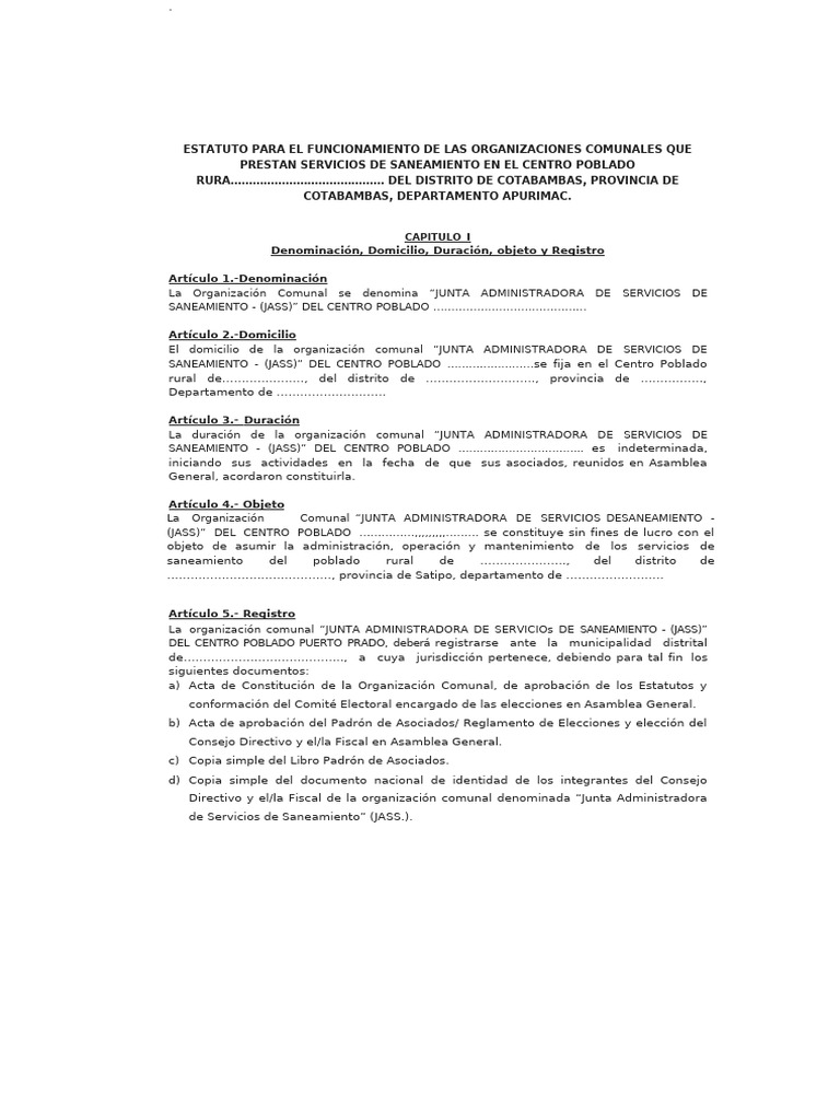 PDF Modelo de Estatuto de Las Jass - Compress | PDF | Bancos | Cheque