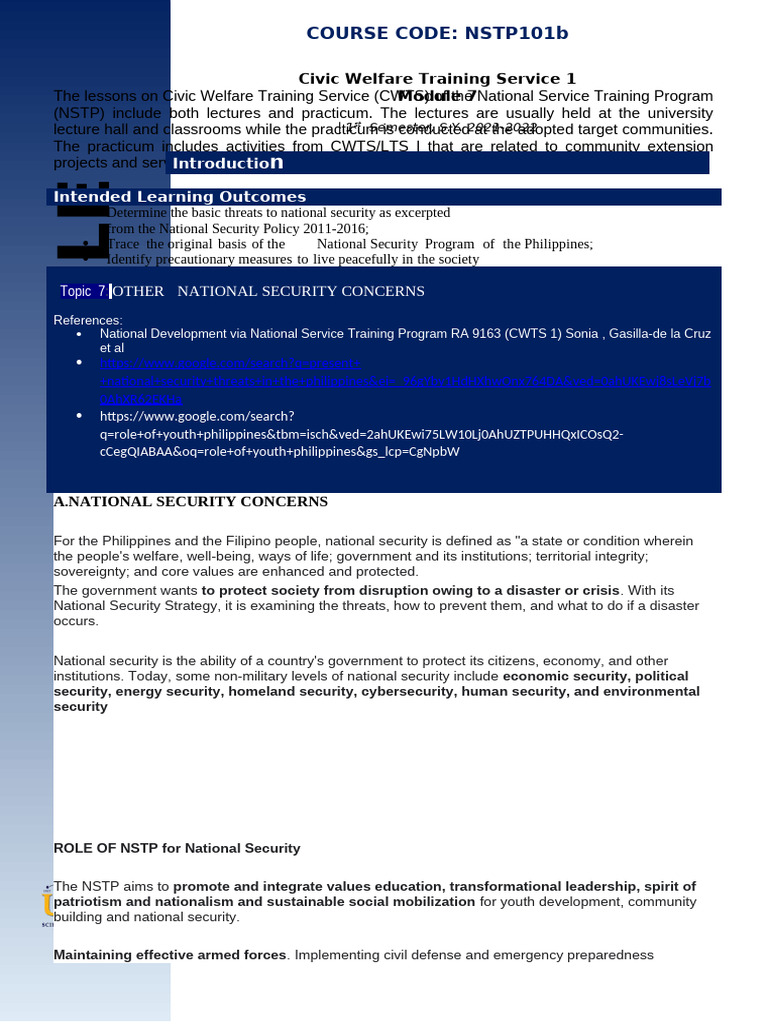 module 7 other national security concern | PDF | National Security ...