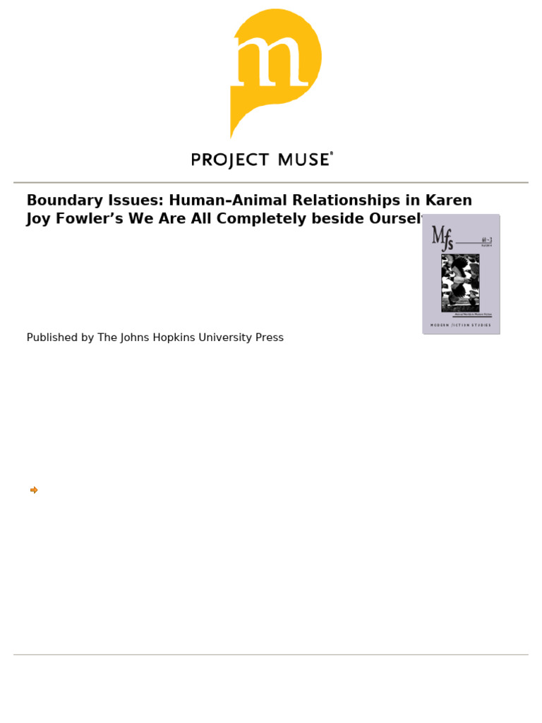 Human-Animal Boundaries in Fowler's Novel | PDF | Metaphysics | Ontology