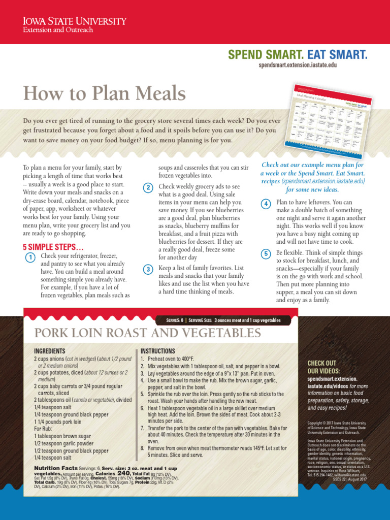 How to Plan Meals | PDF | Meal | Roasting
