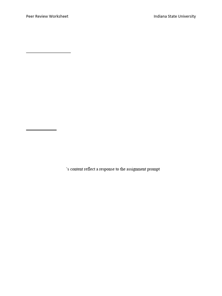 Peer Review Worksheet | PDF | Essays | Peer Review