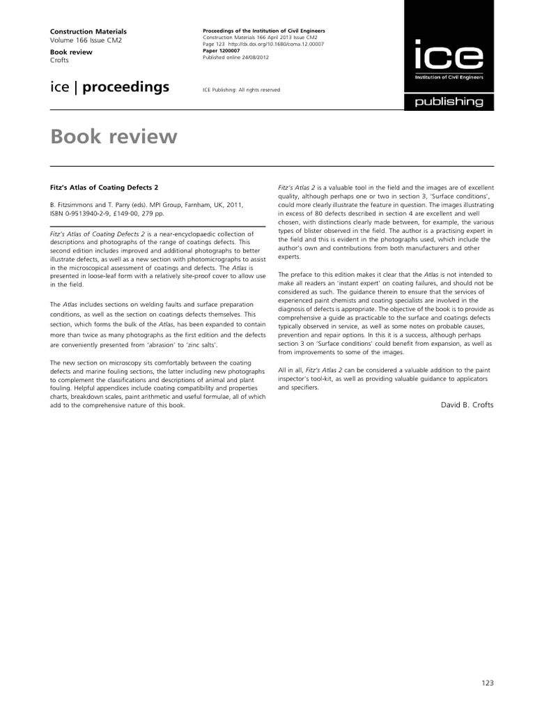 Crofts 2015 Book Review Fitz s Atlas of Coating Defects 2 | PDF | Books ... Crofts 2015 Book Review Fitz s Atlas of Coating Defects 2 | PDF | Books ...