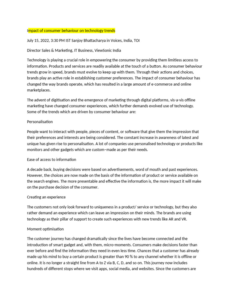 Impact of consu | PDF | Consumer Behaviour | Brand