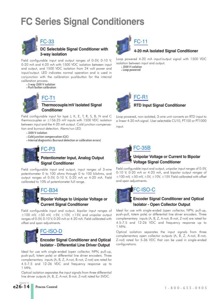 FC Series Signal Conditioners | PDF | Thermocouple | Programmable Logic ...
